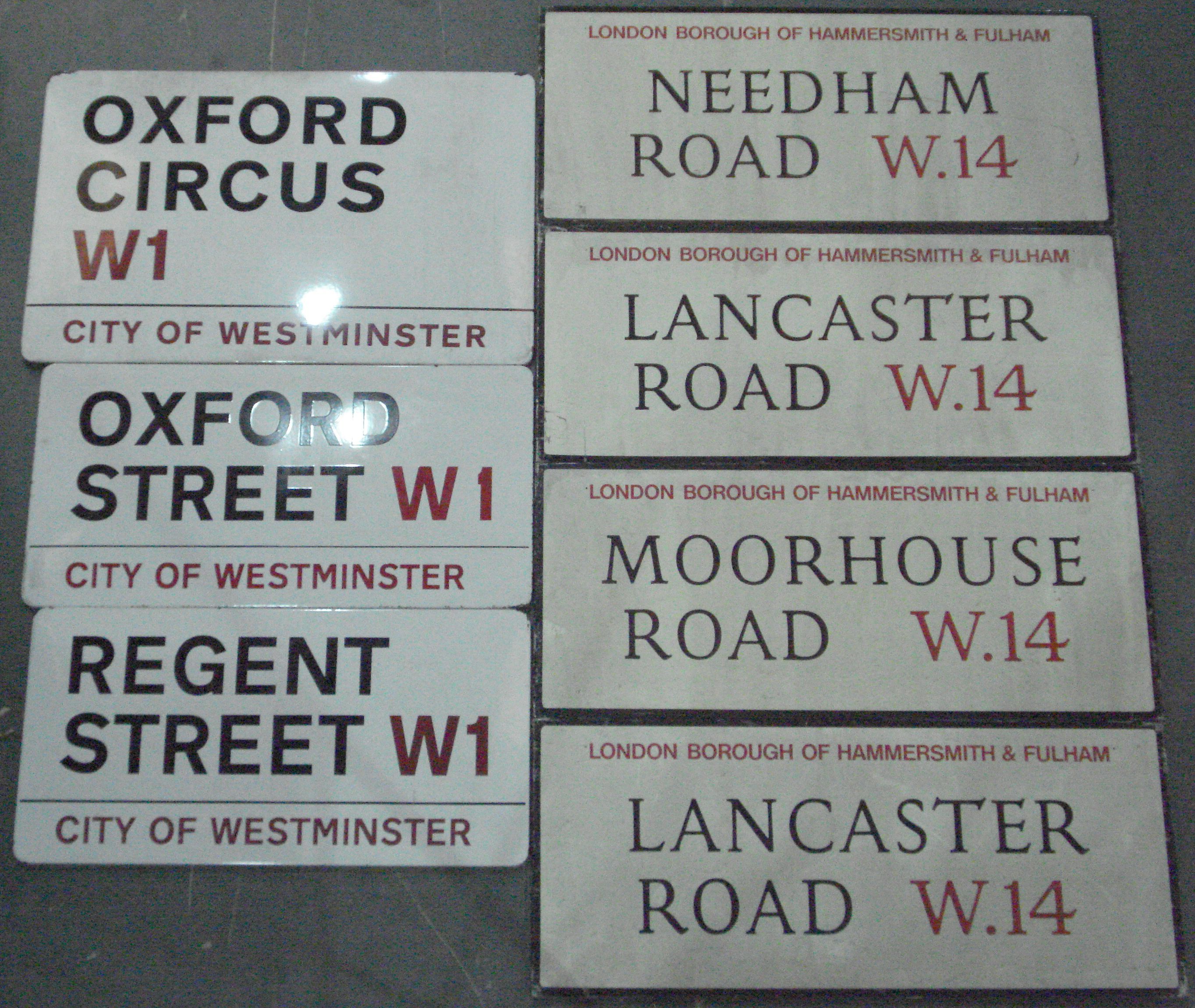 Bonhams Cars : A lot of London Street signs,