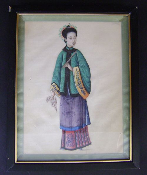 Bonhams : Chinese School: four pith/rice-paper pictures of Manchu/Chinese