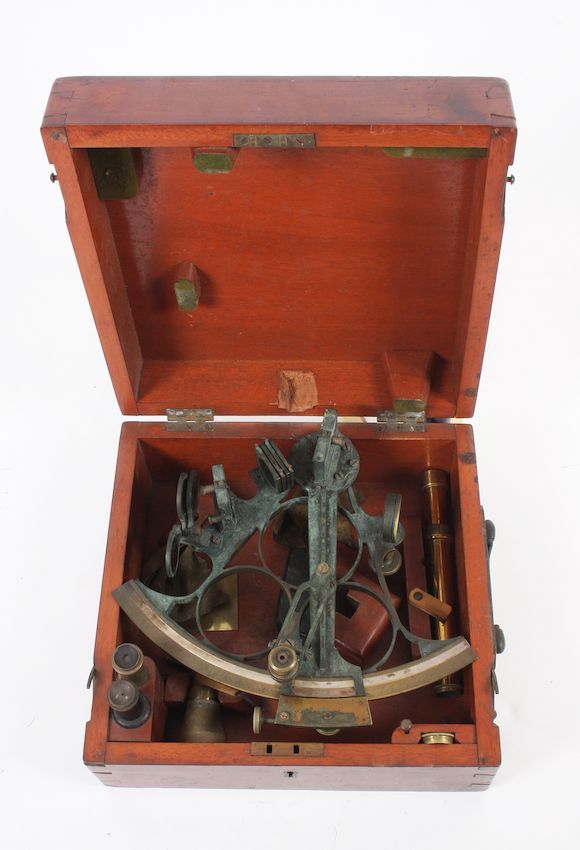 Bonhams : An early 20th century brass sextant by H Hughes & Sons, London