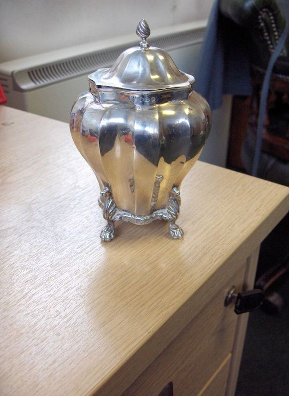 Bonhams : A late Victorian silver tea caddy Chester 1896