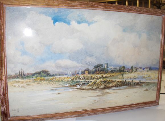 Bonhams : Sidney Pike (British) View of Christchurch, Dorset