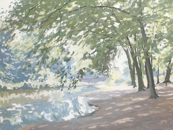 Bonhams : Donald Chisholm Towner (British, 1903-1985) Path through woods