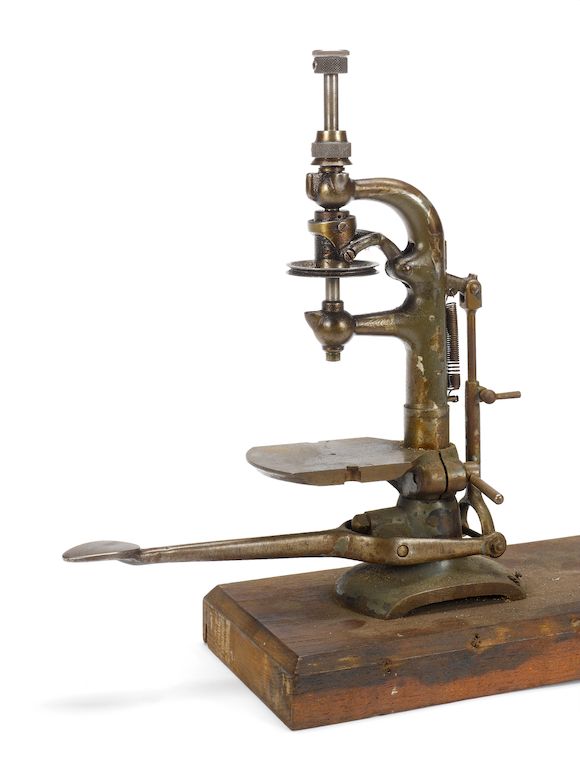 Bonhams : A late 19th century clockmaker's pillar drill Numbered 3147