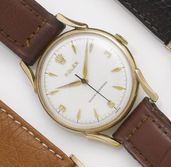 Bonhams : Rolex. A 9ct gold centre seconds wristwatchBirmingham ...