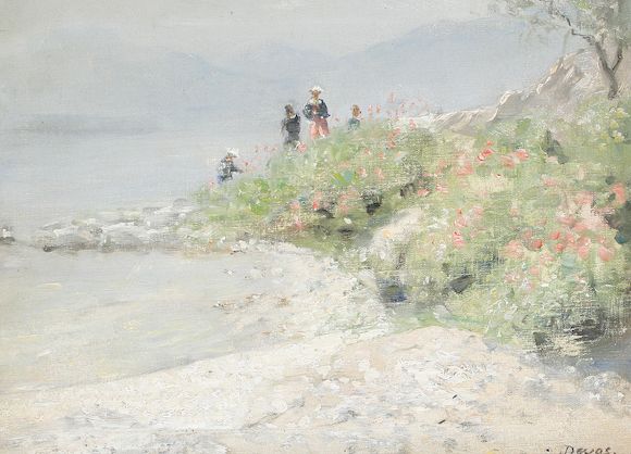Bonhams : Anthony Devas (British, 1911-1958) On the shores of Lake Garda