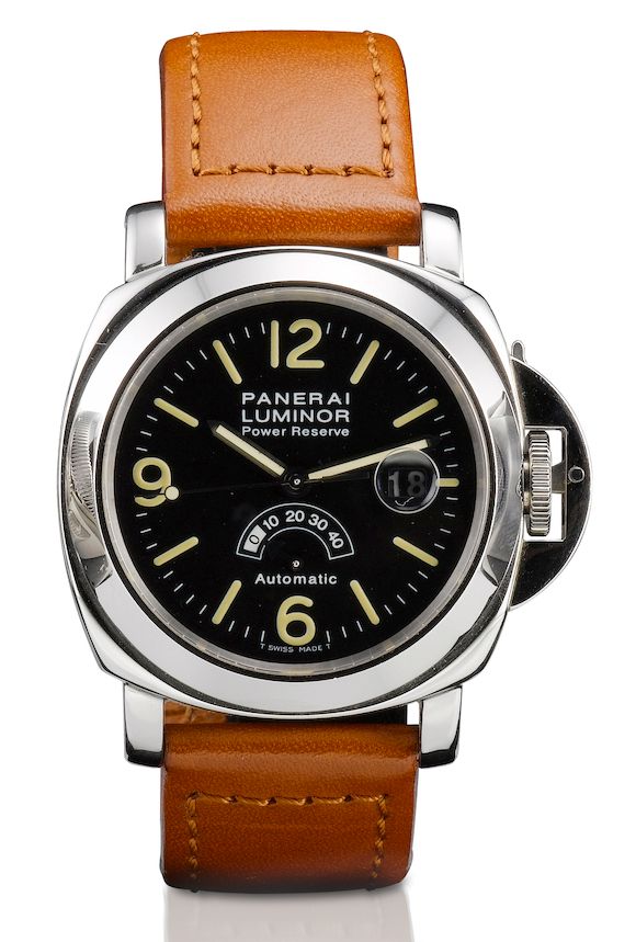 Bonhams : Officine Panerai. A fine and rare stainless steel automatic ...