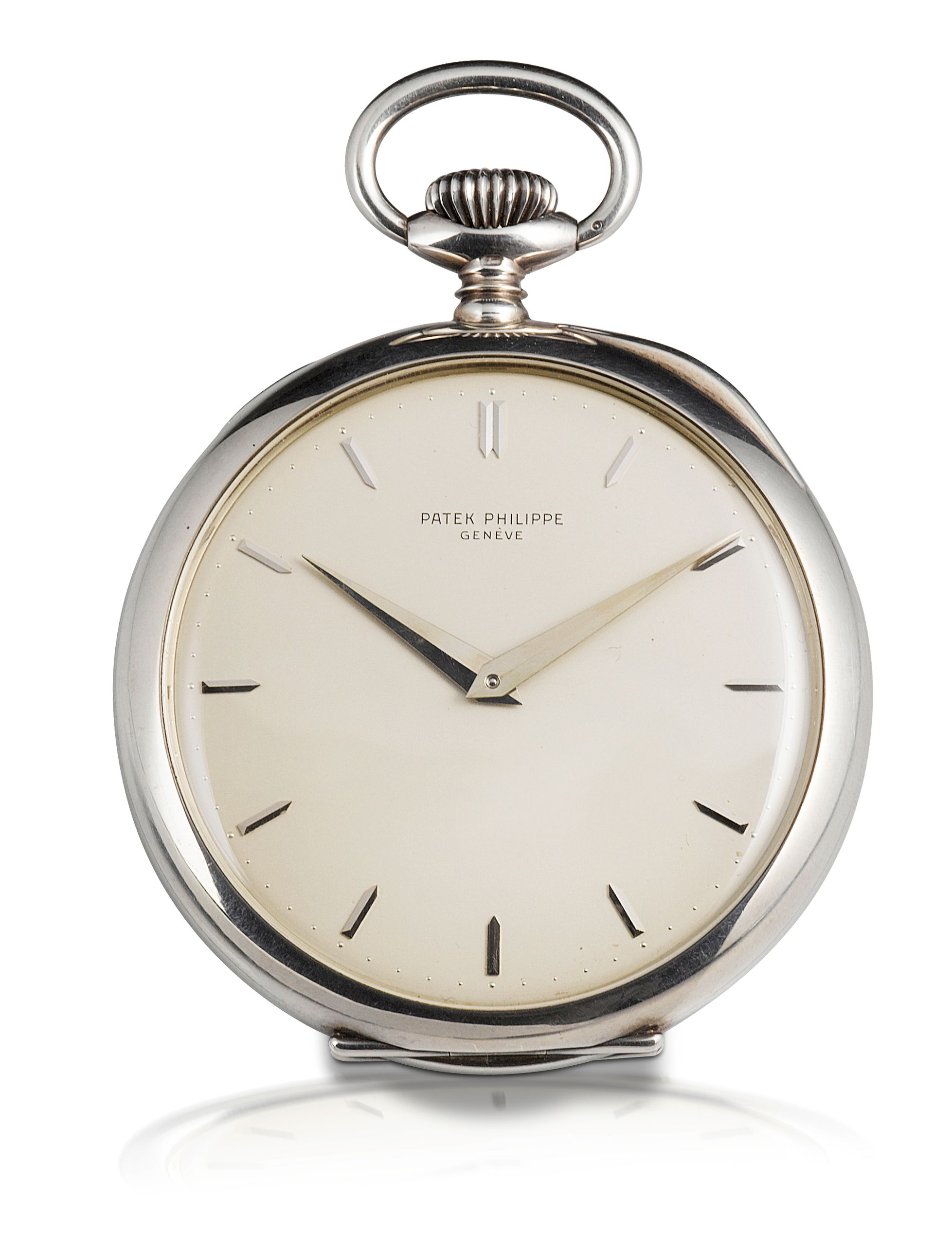 Patek Philippe. A very rare manual wind sterling silver pocket watch ...