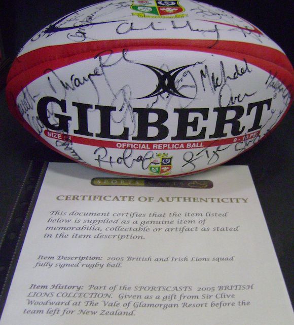 Bonhams : 2005 British Lions hand signed rugby ball