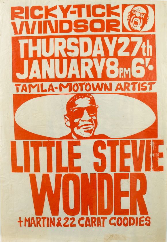 Bonhams : A poster for Little Stevie Wonder at the Ricky-Tick Club ...