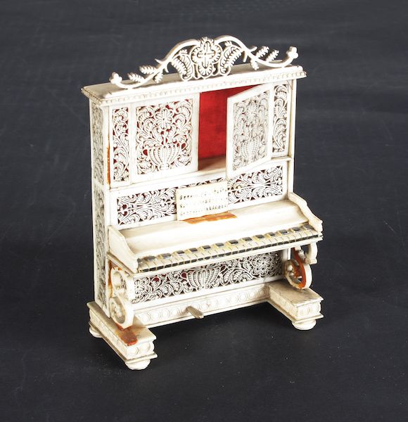 Bonhams : An unusual 19th century Prisoner-of-War type work bone piano ...