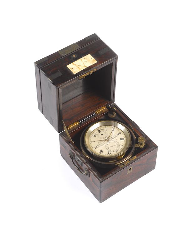 Bonhams : A mid 19th century rosewood cased two-day marine chronometer ...