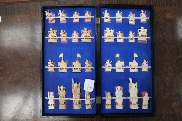 Bonhams An Earlymid 20th Century Chinese Ivory Chess Set