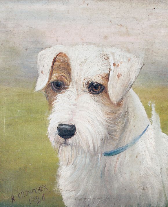 Bonhams : Henry Crowther (British, 19th/20th Century) A terrier in a ...