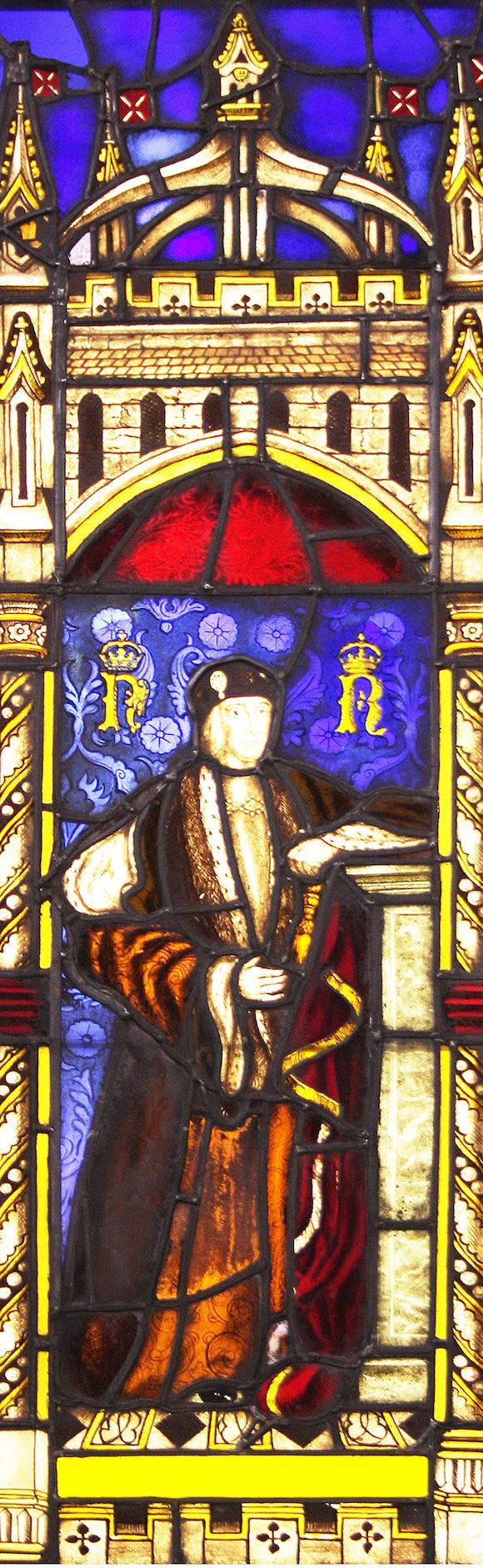 Bonhams : A good Gothic Revival stained and painted glass panel, mid ...