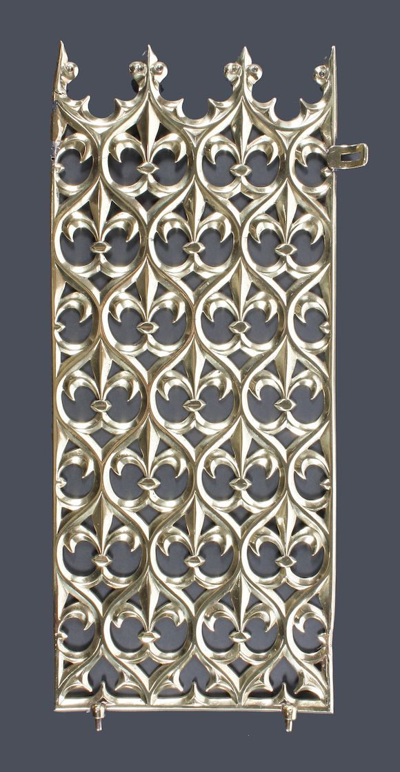 Bonhams : A Gothic revival cast and pierced brass rectangular interior ...