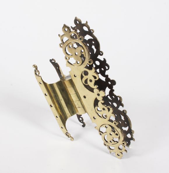 Bonhams : A large Gothic revival leaf cast and pierced brass double ...