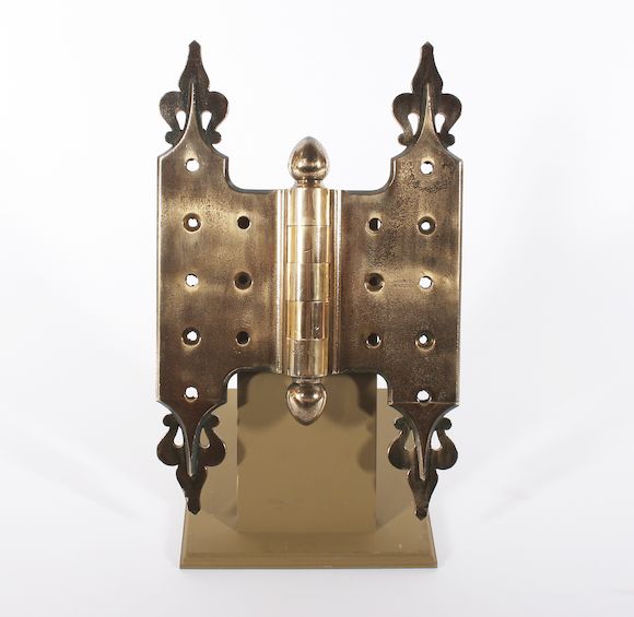 Bonhams : A very large good Gothic Revival bronze door hinge