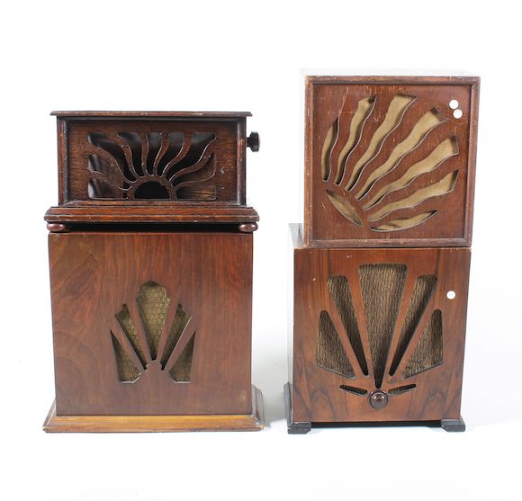 Bonhams : A 1930s walnut cased sunburst speaker