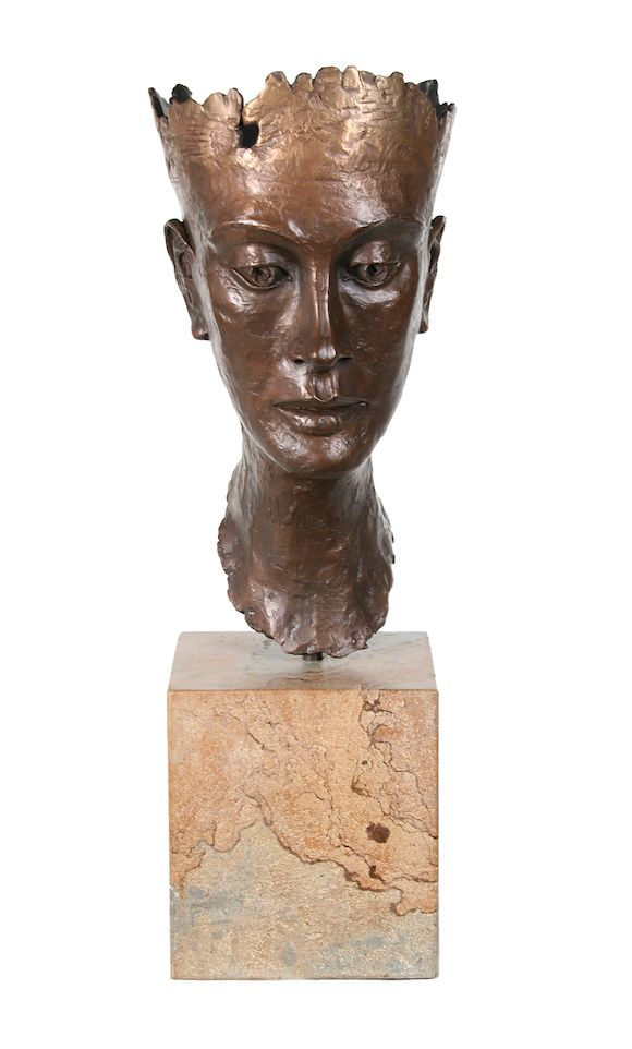 Bonhams : Carol Donaldson (British): A bronze head entitled 'Hatsheput'