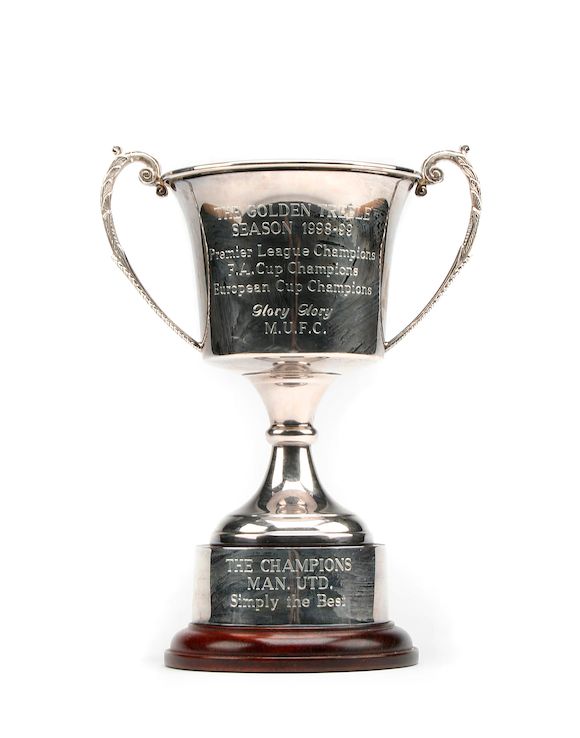Bonhams : Manchester United Treble season commemorative silver trophy