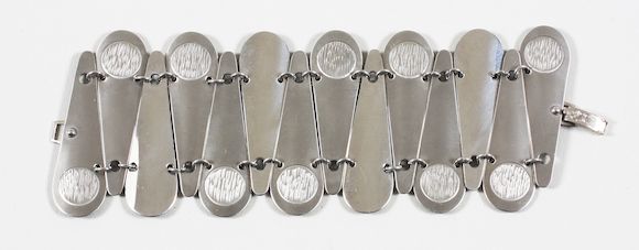 Bonhams : A steel bracelet designed by Barbara and Brian Asquith ...