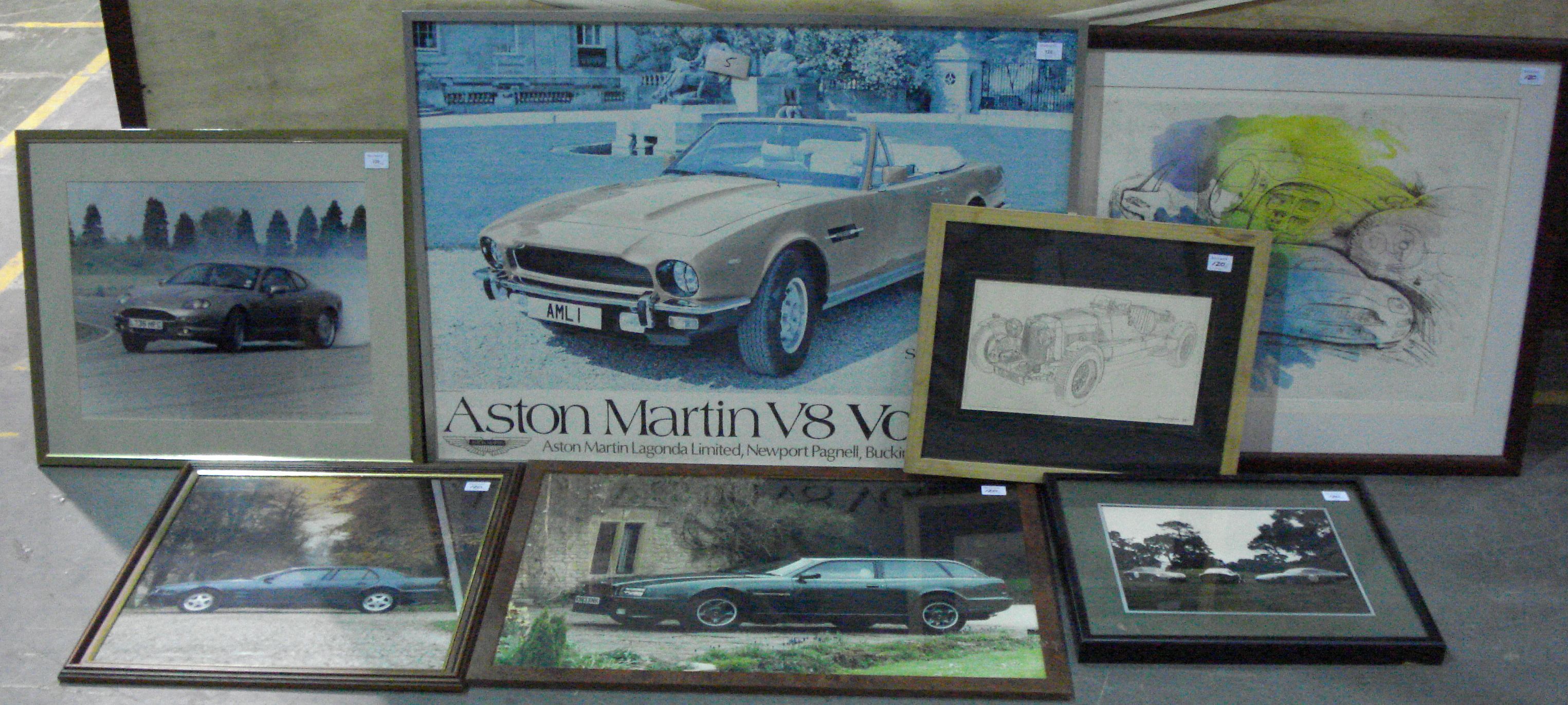 Bonhams Cars : A quantity of Aston Martin prints and posters,