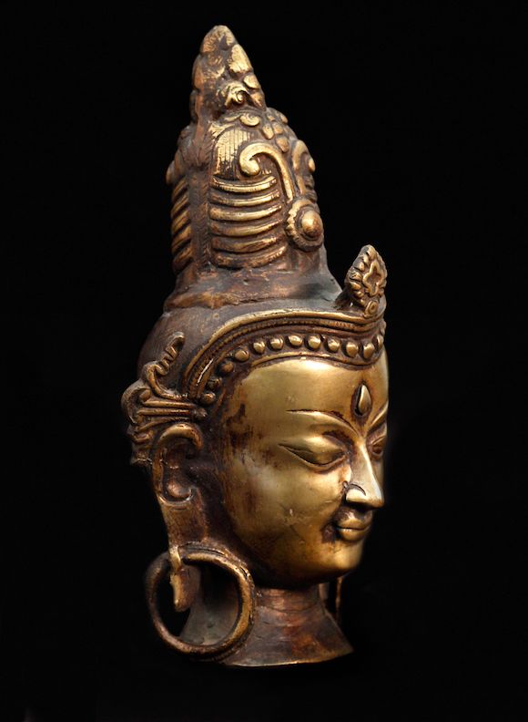 Bonhams : A South East Asian bronze head