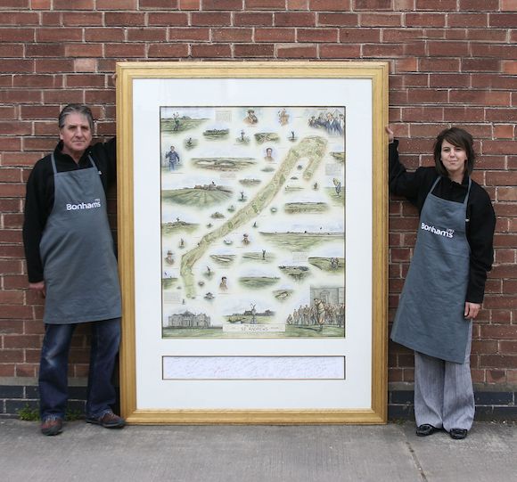 Bonhams : David Eley, The Old Course at St Andrews Watercolour on ...