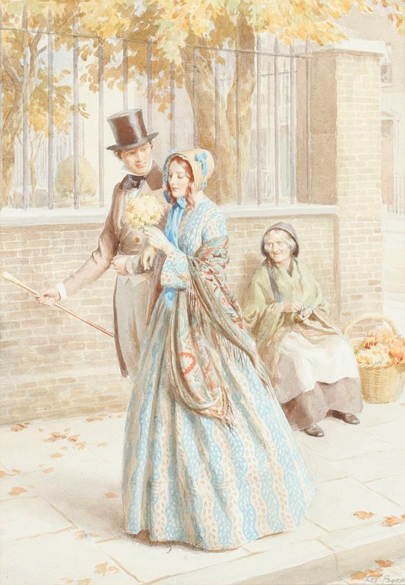Bonhams : Frederick Pegram (British, 1870-1937) Young couple and a ...