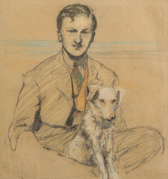 Bonhams : Manner of Sir William Orpen, R.A., H.R.H.A. Young man seated ...