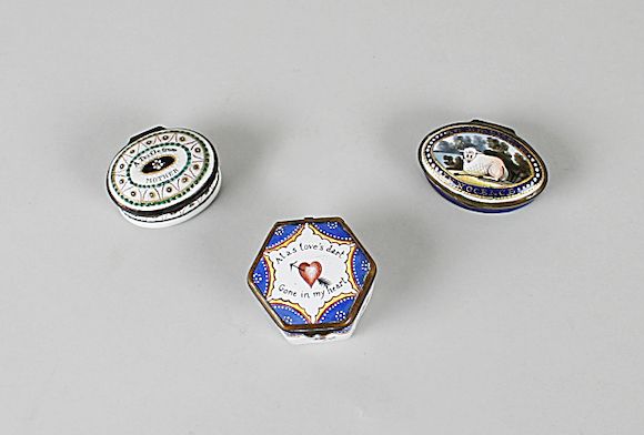 Bonhams : Two enamel patch boxes