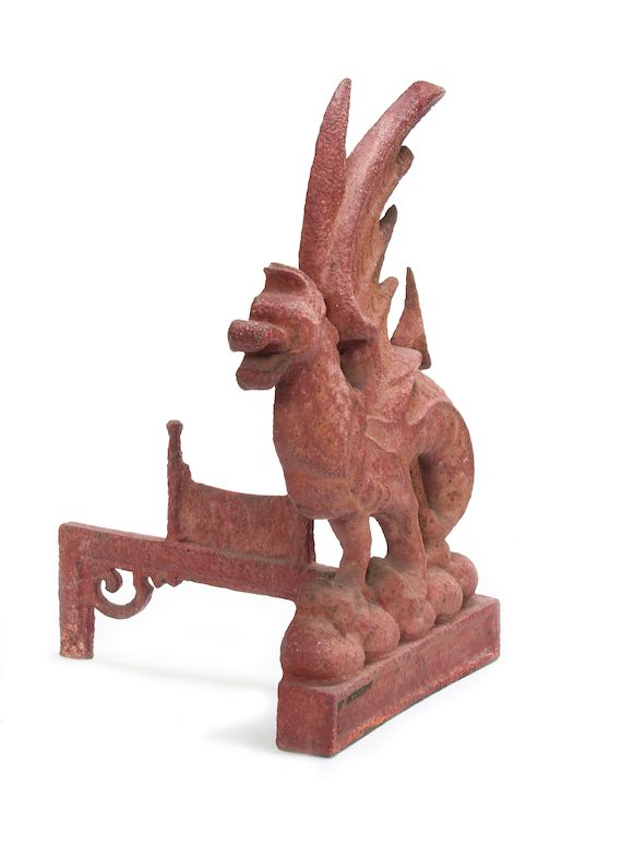 Bonhams : A 19th century cast iron gryphon boot scraper of large size