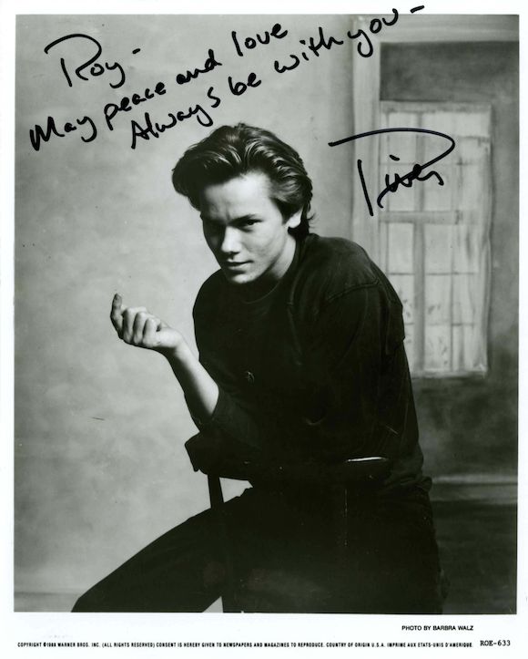 Bonhams : Two autographed promotional photographs of River Phoenix 2