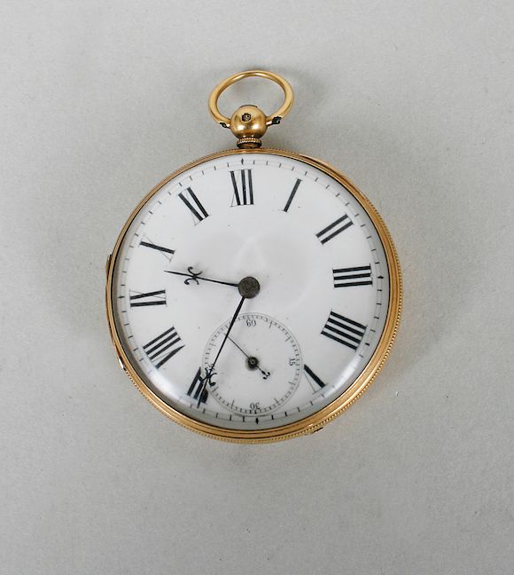 Bonhams : A mid-Victorian 18ct gold open face pocket watch