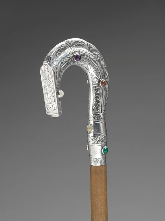 Bonhams : An Arts and Crafts silver and hardstone mounted bishop's ...