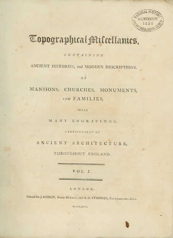Bonhams : BRYDGES (SAMUEL EGERTON) and STEBBING SHAW, editors ...