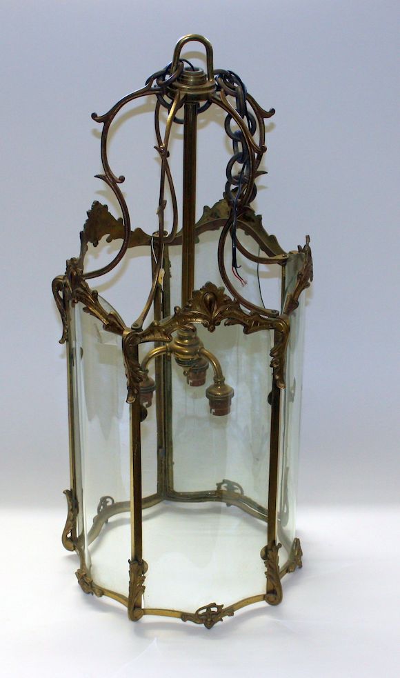 Bonhams : An Edwardian gilt-metal hall lantern