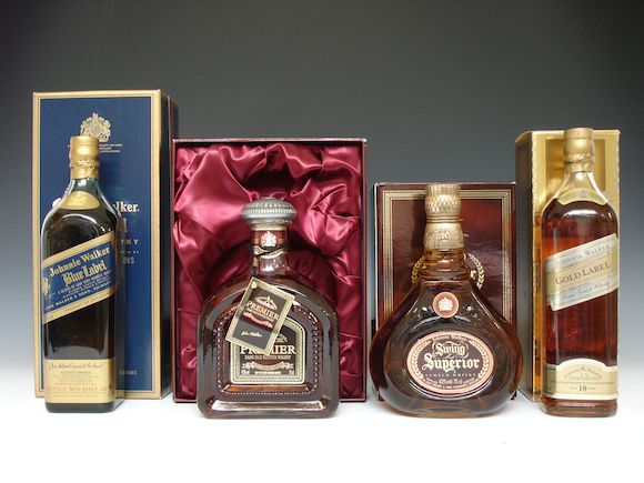 Bonhams : Johnnie Walker Blue Label Johnnie Walker Premier Johnnie ...