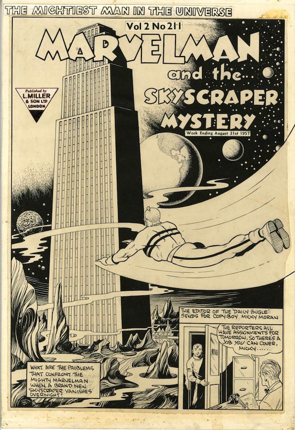 Bonhams : 'Marvel Man and the Skyscraper Mystery', original comic ...