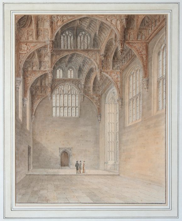 Bonhams : John Buckler (British, 1770-1851), or John Chessell Buckler (1793-1894) Interior of ...