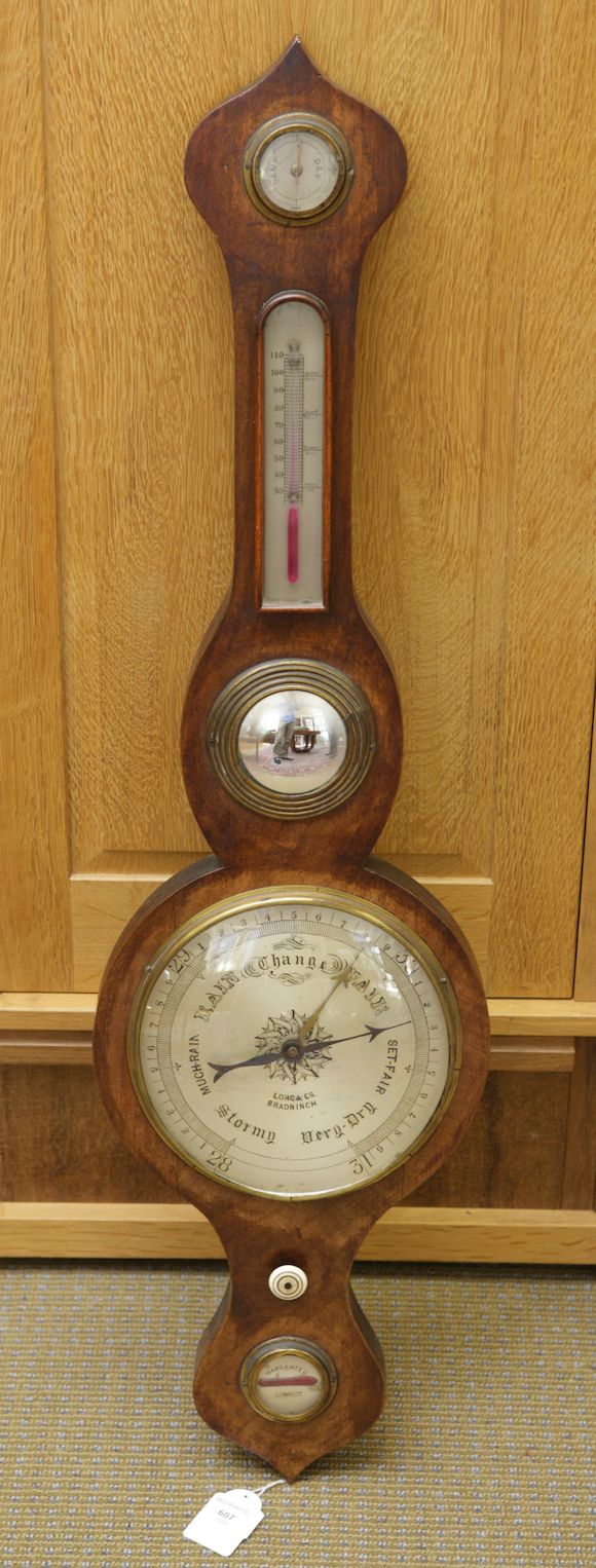 Bonhams : A Victorian mahogany wheel barometer Long and Co Bradninch