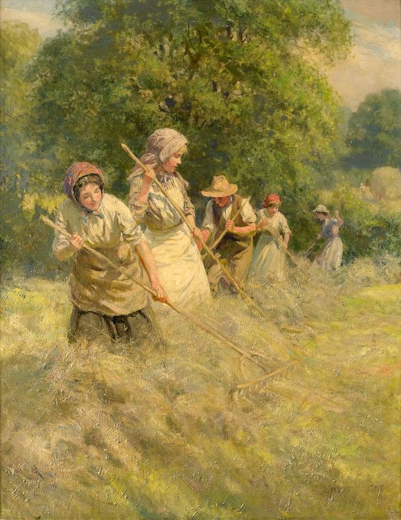 Bonhams : Roland Wheelwright, RBA (British, 1870-1955) Haymaking