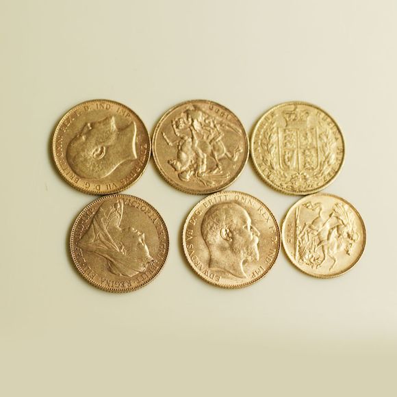 Bonhams : Victoria: Three sovereigns, 1852, 1890 and 1900; Edward VII ...