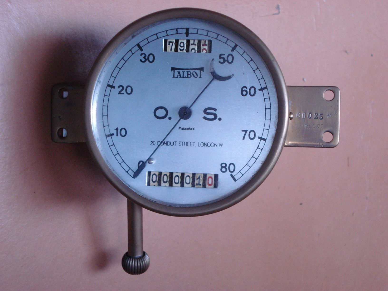 Bonhams Cars : An O.S. speedometer with trip for Talbot,