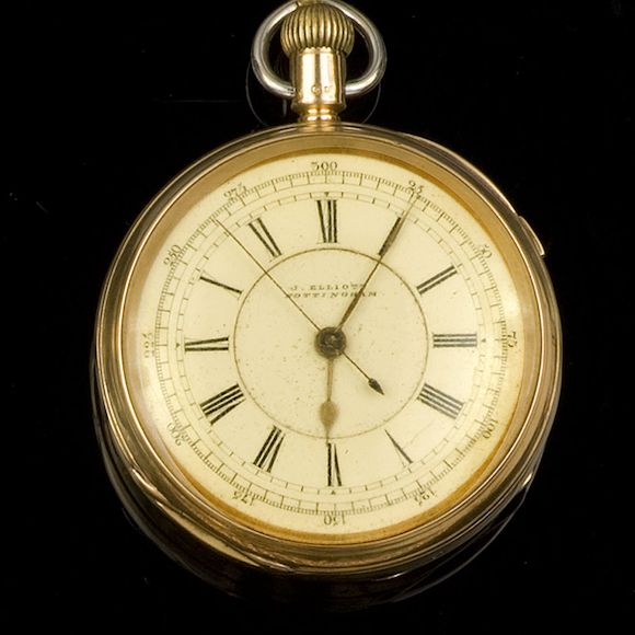 Bonhams : J. Elliott, Nottingham: An 18ct gold chronograph pocket watch