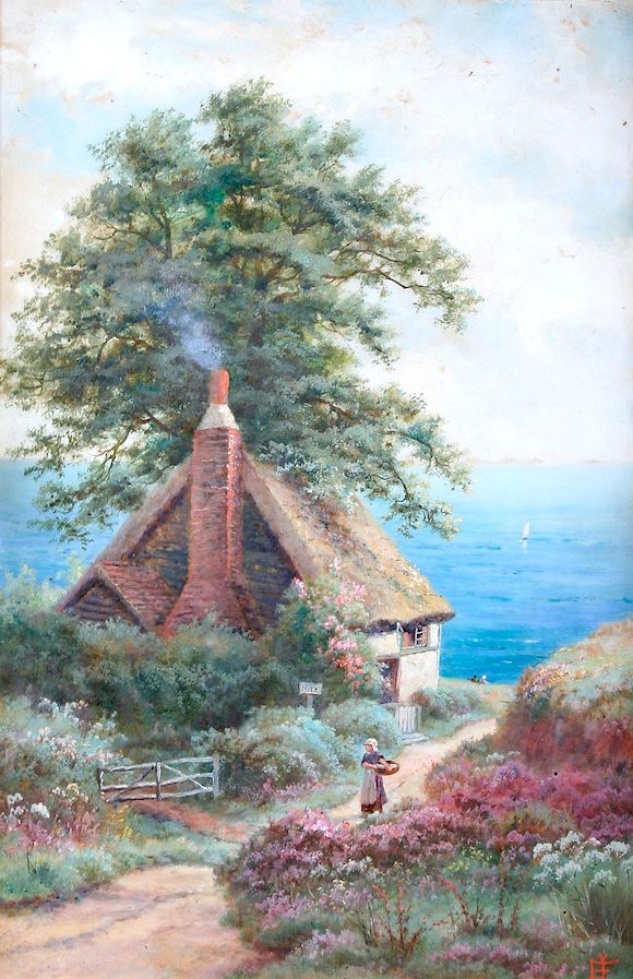 Bonhams : Edgar Longstaffe (British, 1849-1912) 'A Cottage by the Sea'