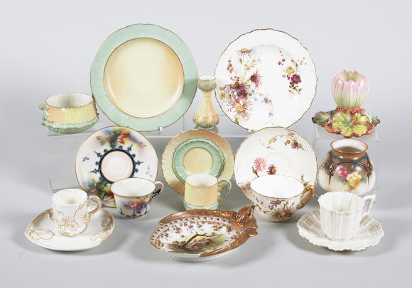 Bonhams A Collection Of Royal Worcester And Hadleys Worcester Late