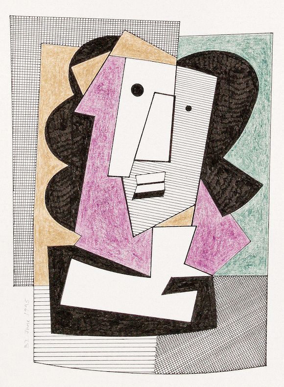Bonhams : Bryan Ingham (British, 1936-1997) Cubist head study