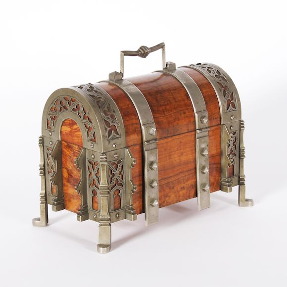 Bonhams : An important Gothic Revival figured wood and metal mounted ...