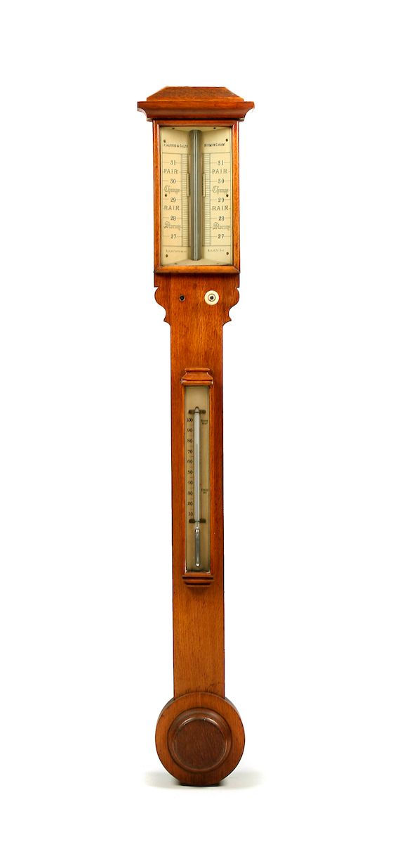 Bonhams : A late 19th Century oak stick barometer P. Harris & Co. Ltd ...